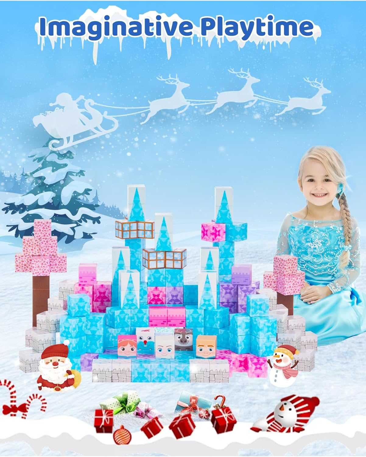 Frozen Magnetic Blocks Set 110pcs | Ice Castle | STEM Toys for Kids 3 ...
