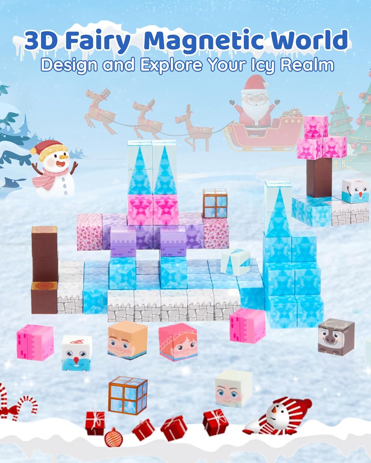 Frozen Magnetic Blocks Set 110pcs | Ice Castle | STEM Toys for Kids 3 ...