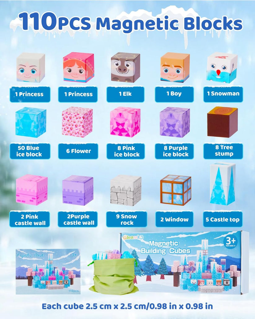 Frozen Magnetic Blocks Set 110pcs | Ice Castle | STEM Toys for Kids 3 ...