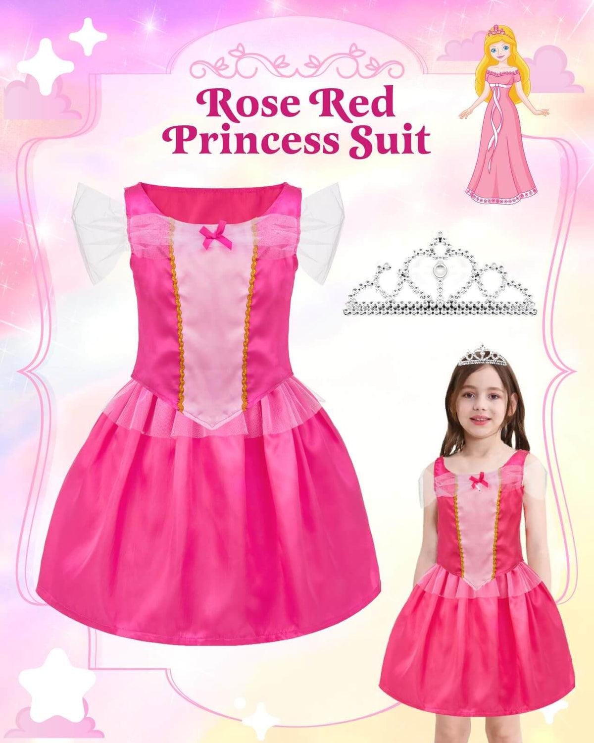 Princess Dress Up Set for 3-6 Girls | Costumes & Gifts – Gleamkid